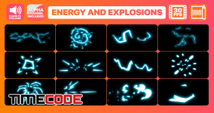 دانلود المان آماده موشن گرافیک Energy And Explosion Elements Pack – تایم کد
