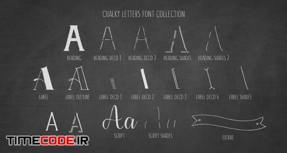 دانلود فونت انگلیسی Chalky Letters font collection – تایم کد