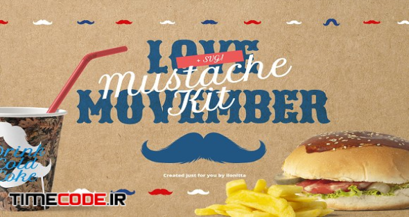 دانلود مجموعه وکتور سیبیل Movember Style Mustache Kit – تایم کد
