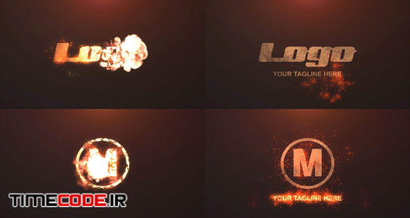 دانلود پروژه آماده افترافکت : لوگو آتش Grunge Metal Fire Logo – تایم کد