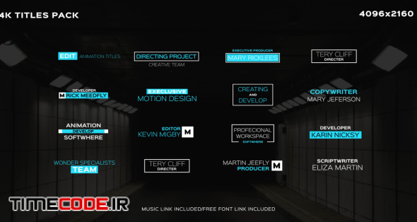 دانلود پروژه آماده افترافکت : تایتل 4k Titles – تایم کد