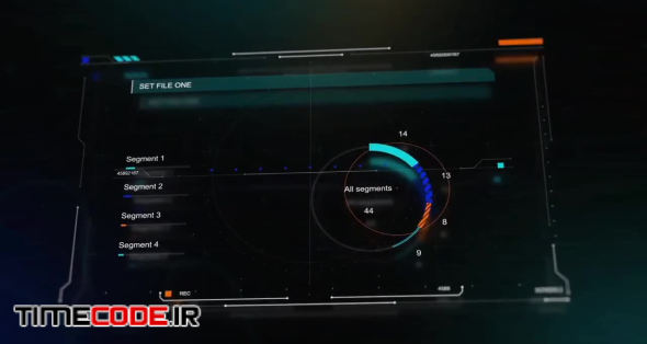 دانلود پروژه آماده افترافکت : المان دیجیتال Infographics HUD 2 – تایم کد
