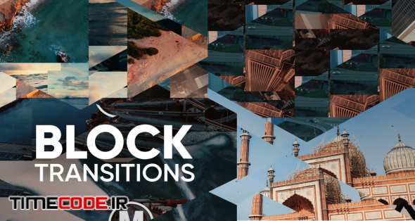 دانلود رایگان پروژه آماده پریمیر : ترنزیشن Block Transitions – تایم کد