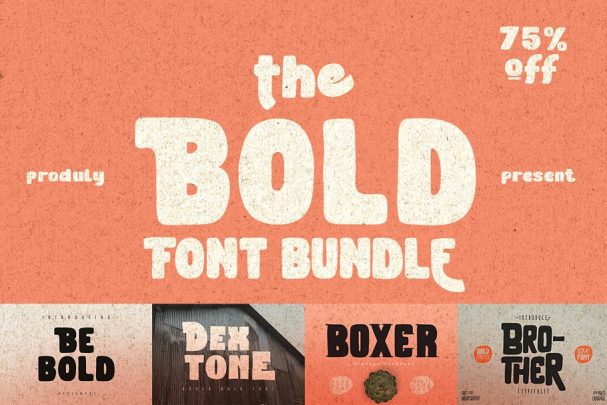 دانلود فونت انگلیسی گرافیکی The Bold Font Bundle – تایم کد