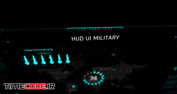 دانلود پروژه آماده افترافکت HUD UI Military Tank – تایم کد