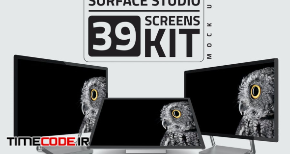 دانلود کیت موکاپ سرفیس Surface Studio Kit Mockup – تایم کد