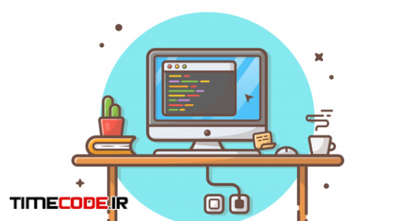 دانلود کلیپ آرت کامپیوتر با صفحه کد نویسی Coding Programmer Workspace ... دانلود کلیپ آرت کامپیوتر با صفحه کد نویسی Coding Programmer Workspace ...