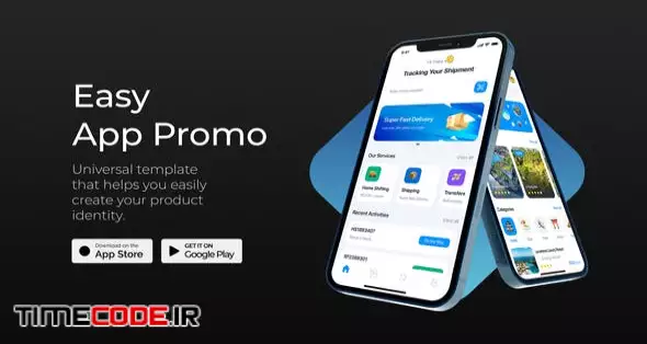 دانلود پروژه آماده افتر افکت : تیزر معرفی اپلیکیشن Easy App Promo – تایم کد