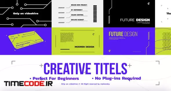 دانلود پروژه آماده افتر افکت : تایتل Modern Creative Titles – تایم کد
