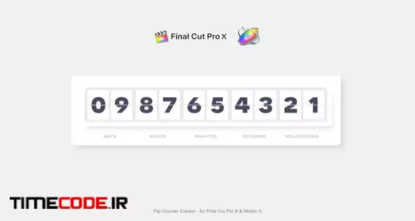 دانلود پروژه آماده فاینال کات پرو : کانتر شمارشگر Flip Counter Creator For FCPX – تایم کد