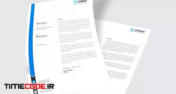دانلود موکاپ سربرگ Letter Presentation Mock Up Vol – تایم کد
