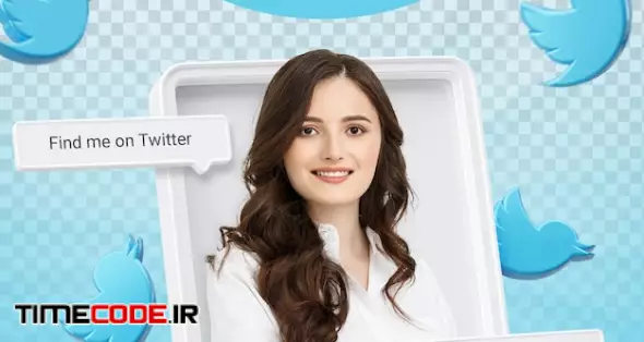 دانلود موکاپ پروفایل توئیتر Banner Icon Profile On Twitter – تایم کد