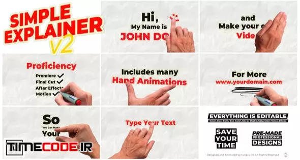 دانلود پروژه آماده افتر افکت : اینترو موشن گرافیک با حرکت دست Simple Explainer – تایم کد