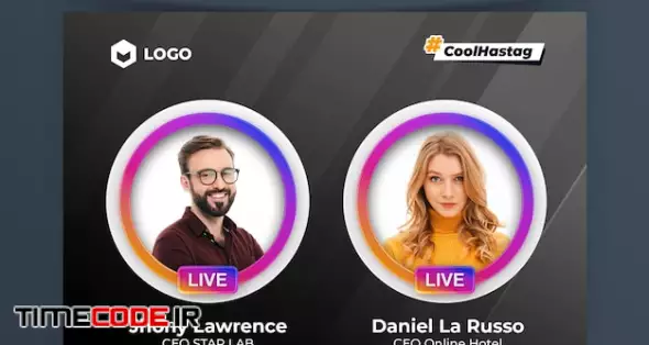 دانلود فایل لایه باز پست اینستاگرام وبینار آنلاین Live Streaming Workshop Template – تایم کد