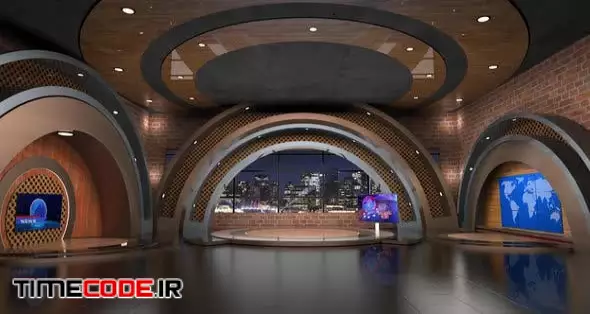 دانلود بک گراند استودیو مجازی Virtual Studio Set A – تایم کد