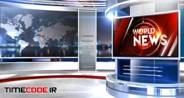 دانلود فوتیج استودیو مجازی D World News Studio – تایم کد