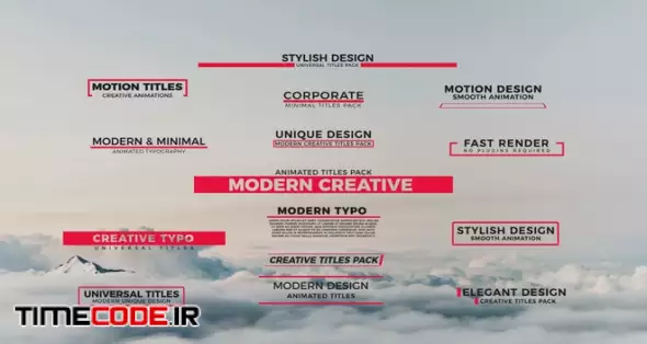 دانلود پروژه آماده پریمیر : تایتل Creative Titles II – تایم کد