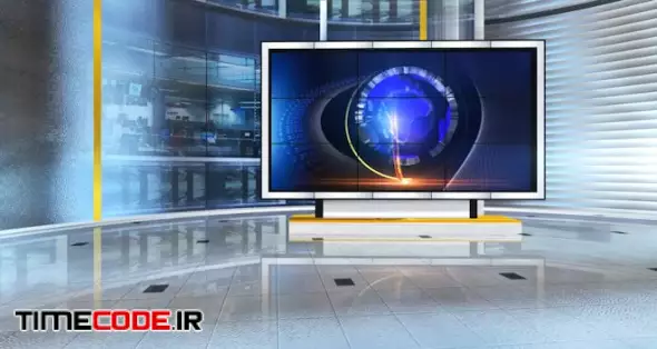 دانلود فوتیج استودیو مجازی Virtual Set Studio – تایم کد