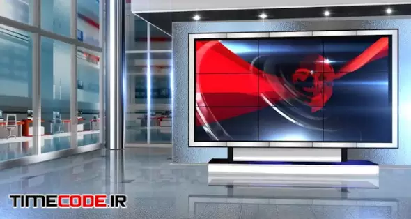 دانلود فوتیج استودیو مجازی Virtual Set Studio – تایم کد