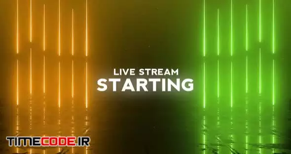 دانلود بک گراند متحرک نئون Stream Overlay Screen – تایم کد