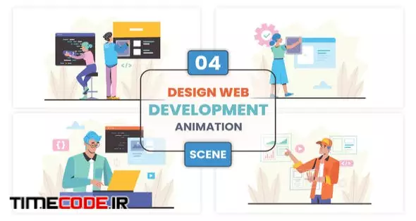 دانلود پروژه آماده افتر افکت : موشن گرافیک طراحی وب سایت Design Web Development Animation Scene ...