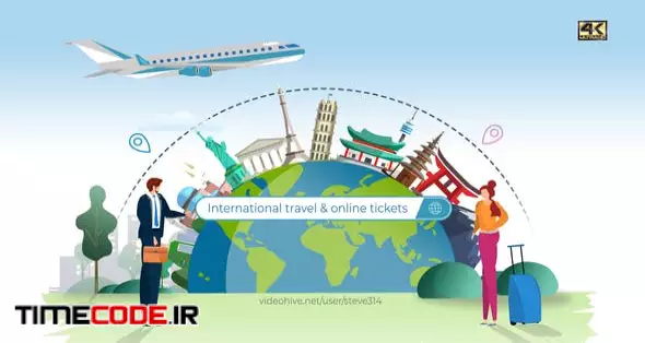 دانلود پروژه آماده افتر افکت : لوگو موشن تور گردشگری Online Tickets And Travel Services Logo ...