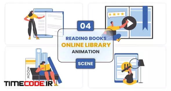 دانلود پروژه آماده افتر افکت : موشن گرافیک کتابخانه آنلاین Reading Books Online Library ...