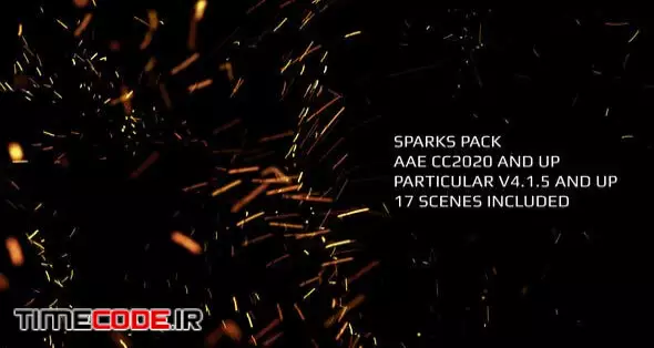 دانلود پروژه آماده افتر افکت : پکیج جرقه Trapcode Particular Sparks – تایم کد