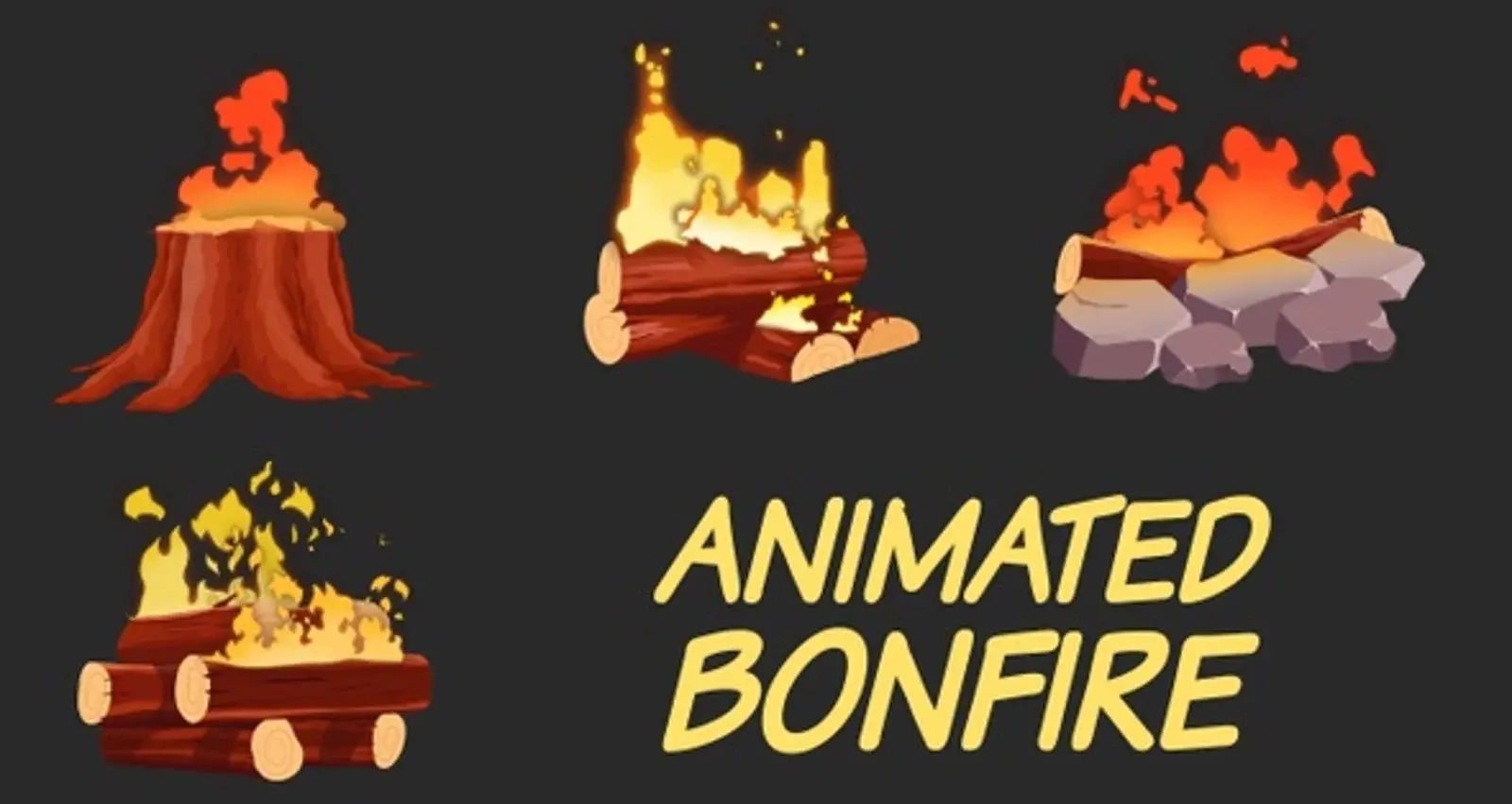 دانلود موشن گرافیک آتش‌ هیزم Animated Bonfire – تایم کد