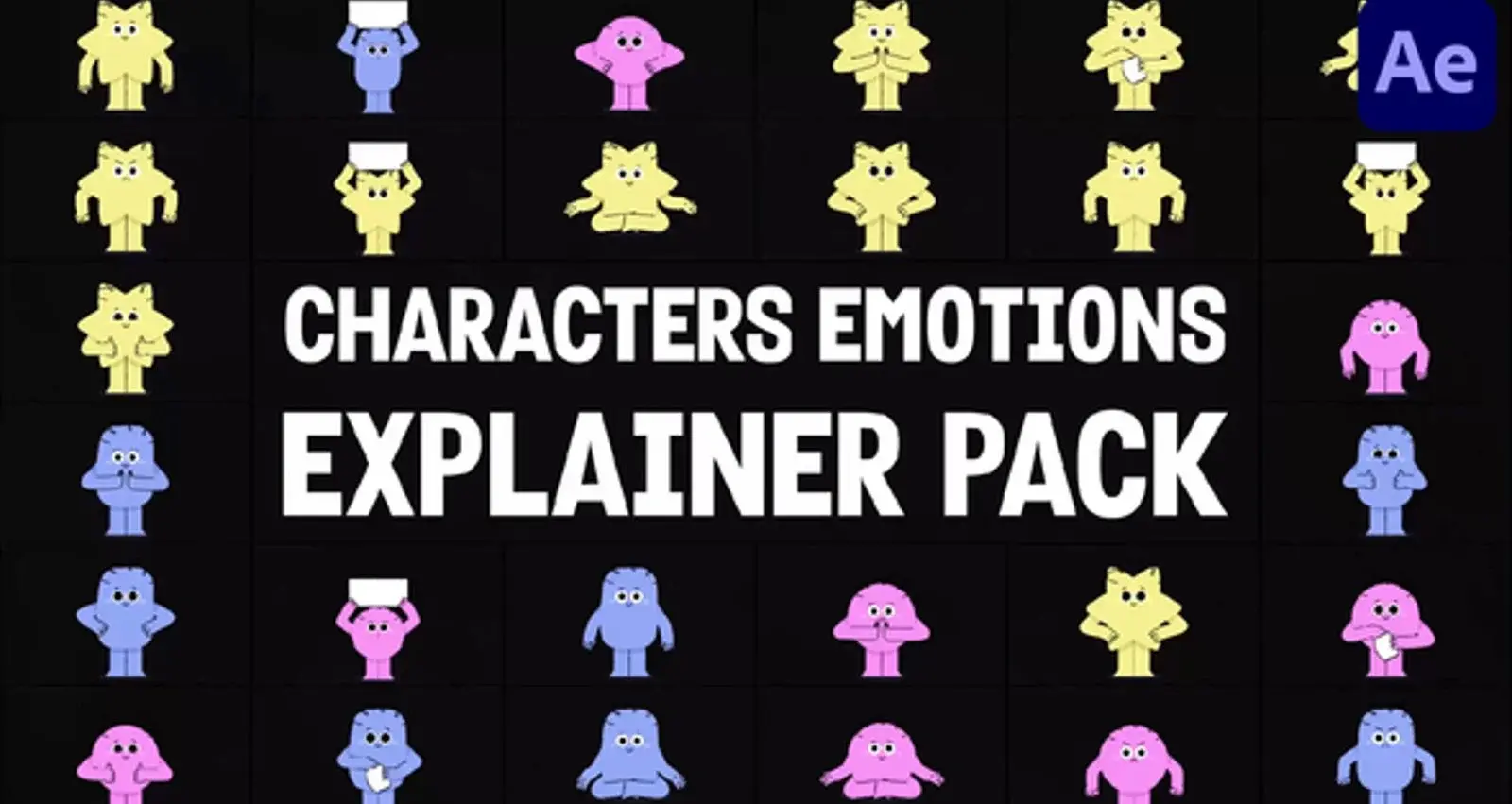 پروژه آماده افتر افکت : کاراکتر موشن گرافیک + موسیقی Characters ...