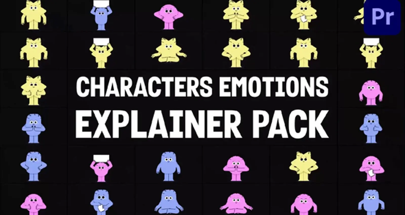 پروژه آماده پریمیر : پکیج کاراکترهای نمایش احساسات Characters Emotions Explainer Pack For ...
