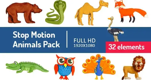 پکیج فوتیج استاپ موشن حیوانات Stop Motion Animals Pack – تایم کد