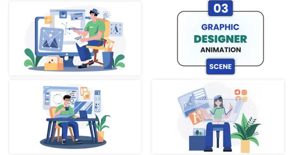 پروژه آماده افتر افکت : کاراکتر انیمیشن موشن گرافیست Graphic Designer ...