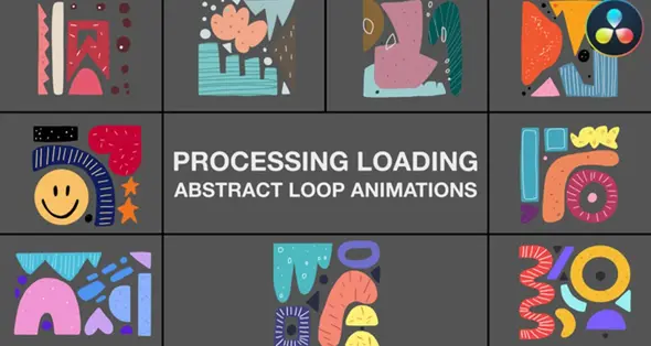پروژه آماده داوینچی ریزالو : مجموعه انیمیشن لودینگ لوپ Processing Loading Abstract Loop ...