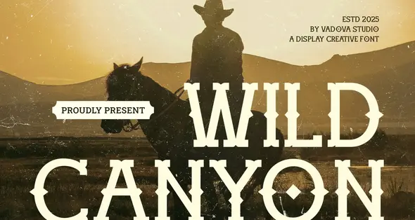 فونت انگلیسی وسترن Wild Canyon Creative Font – تایم کد