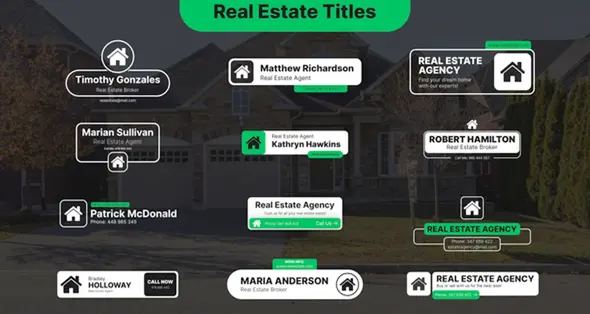 پروژه آماده افتر افکت : تایتل املاک Real Estate Titles – تایم کد