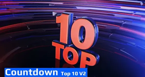 فوتیج شمارش معکوس تاپ تن + موسیقی Countdown Top 10 V2 – تایم کد