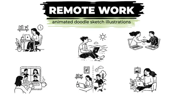 پروژه آماده افتر افکت : کاراکتر موشن گرافیک فریلنسر Remote Work ...