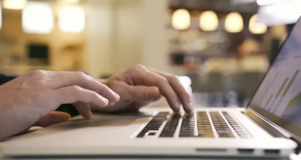 فوتیج مرد در حال کار با کامپیوتر Business Man Working Over Computer ...