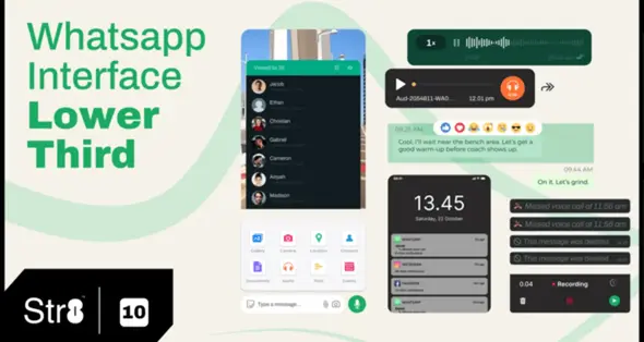 پروژه آماده افتر افکت : ابزار شبیه ساز واتساپ Whatsapp Interface Lower ...